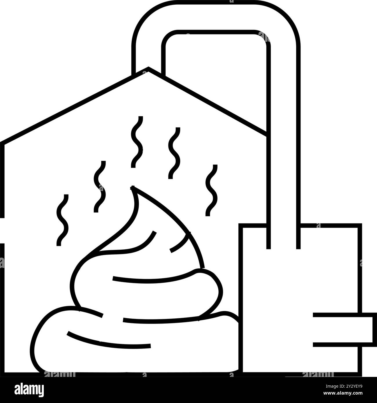 method of obtaining from feces biogas line icon vector illustration ...