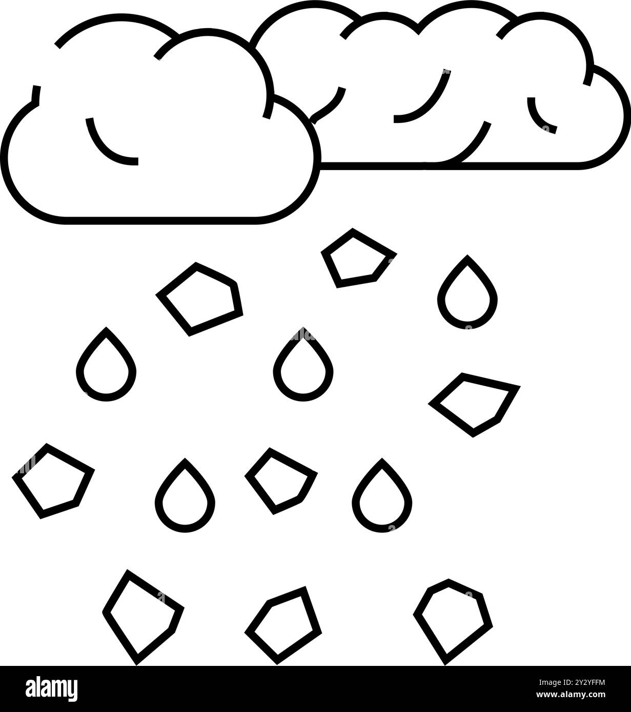 hail disaster line icon vector illustration Stock Vector Image & Art ...