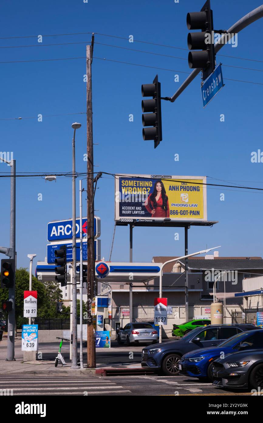 Arco gas station, intersection of Venice and Crenshaw, Los Angeles ...