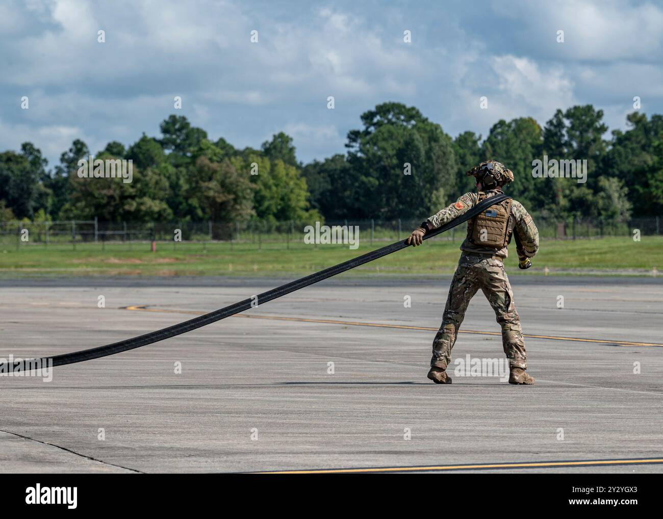 A U.S. Air Force Airman assigned to the 23rd Logistics Readiness ...