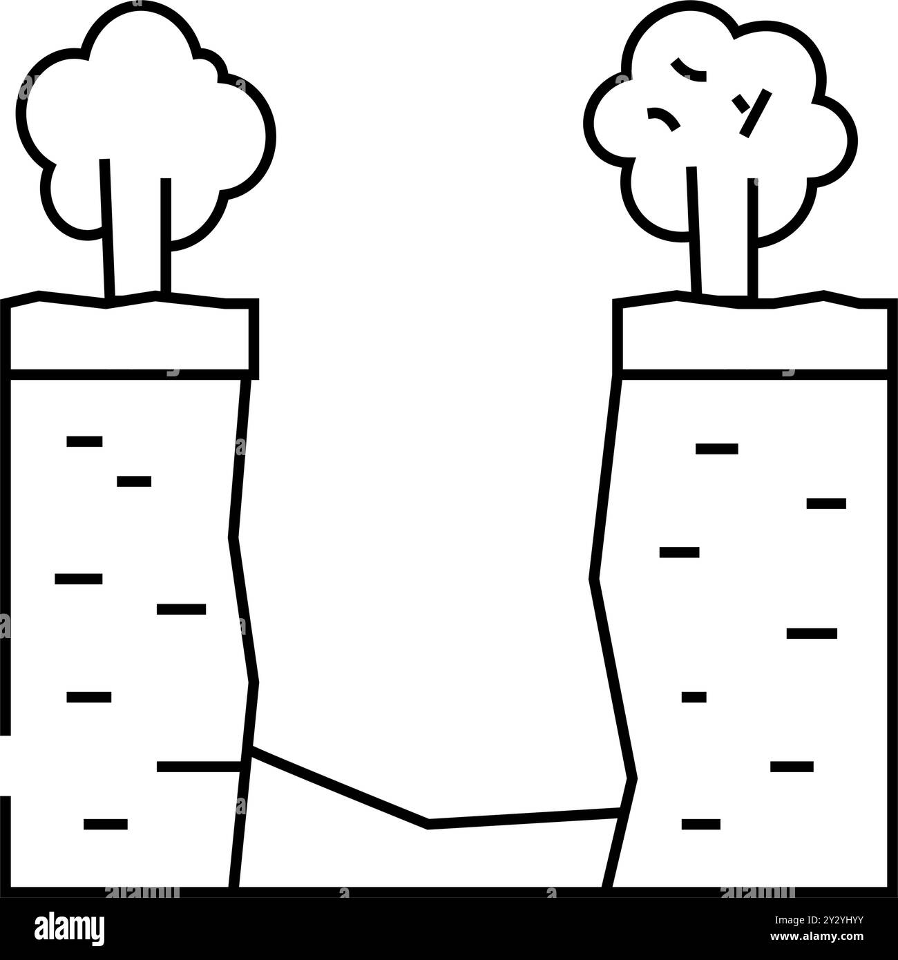 karst sinkhole disaster line icon vector illustration Stock Vector ...