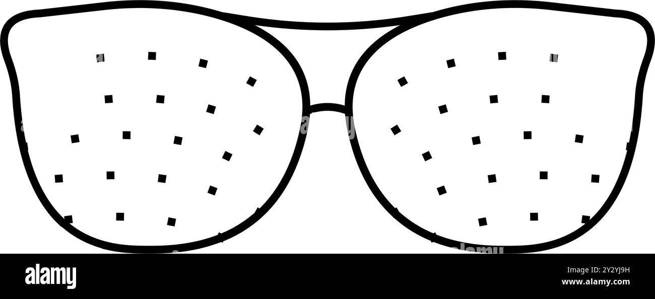 perforated glasses line icon vector illustration Stock Vector Image ...