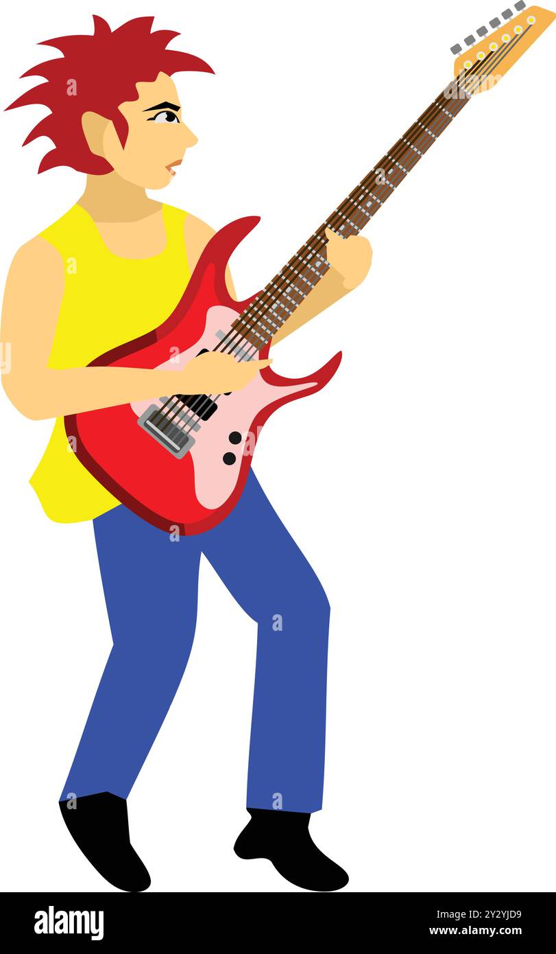 Playing guitar stage Stock Vector Images - Alamy