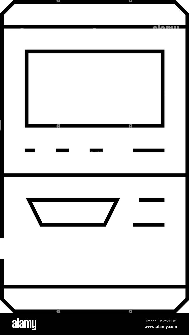 terminal for buying ticket line icon vector illustration Stock Vector ...