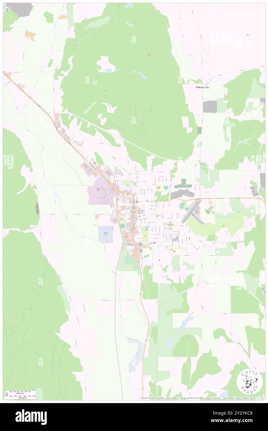 Map of colville washington Cut Out Stock Images & Pictures - Alamy