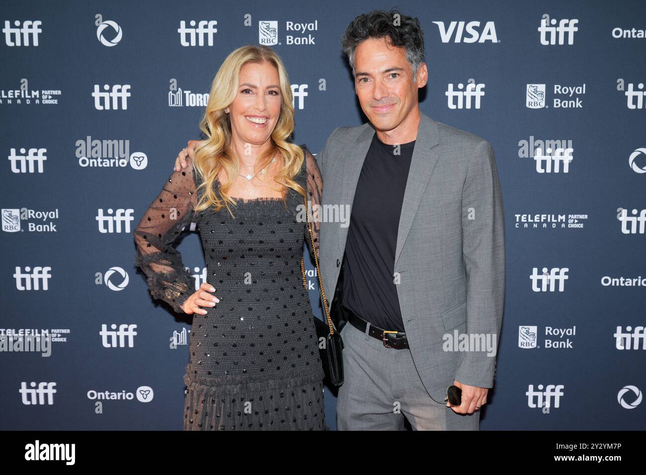 Ellen Schwartz and Aaron Lubin attend the premiere of “Millers in ...