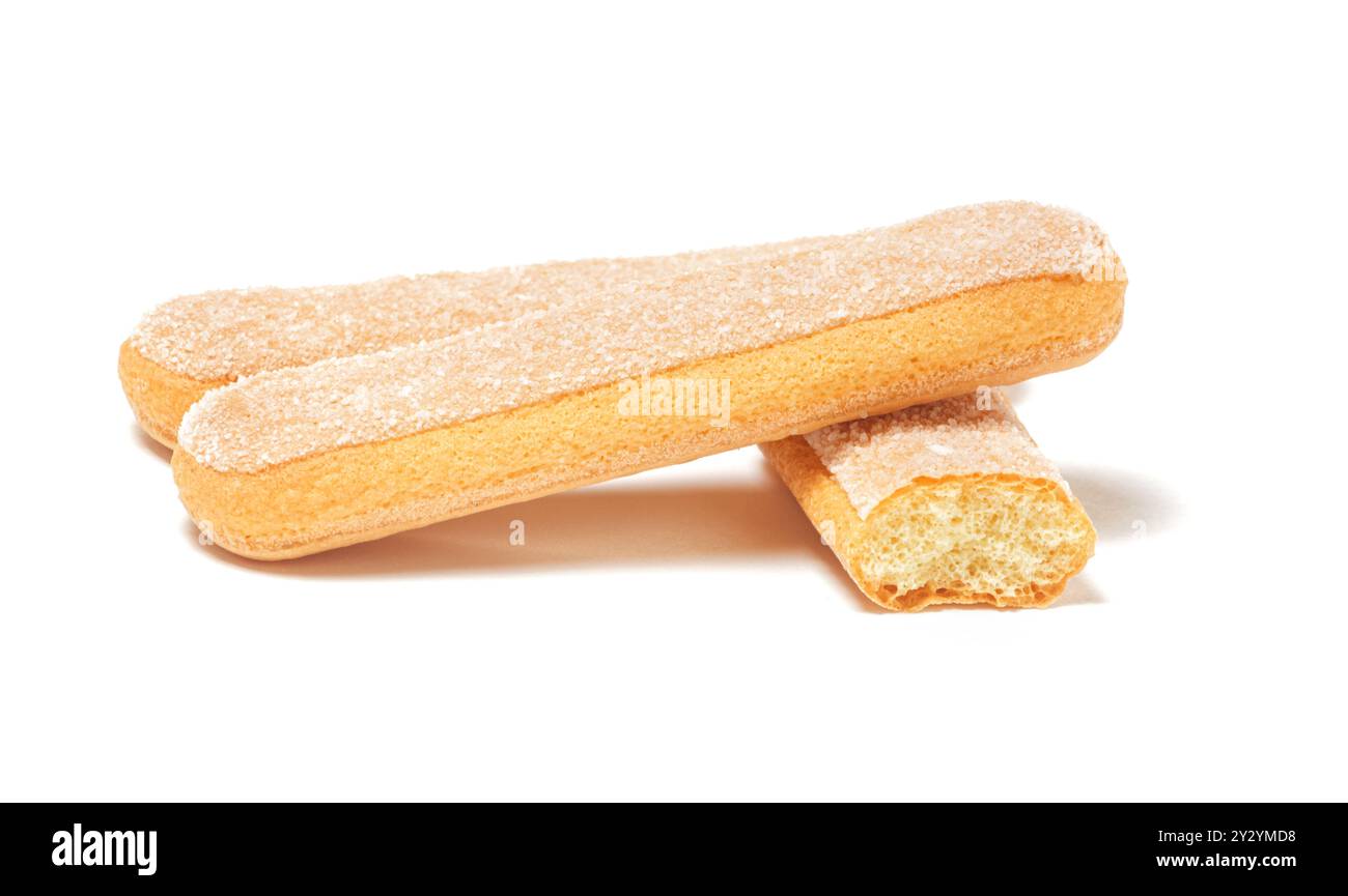 Traditional italian savoiardi biscuits, ladyfingers cookies, isolated ...