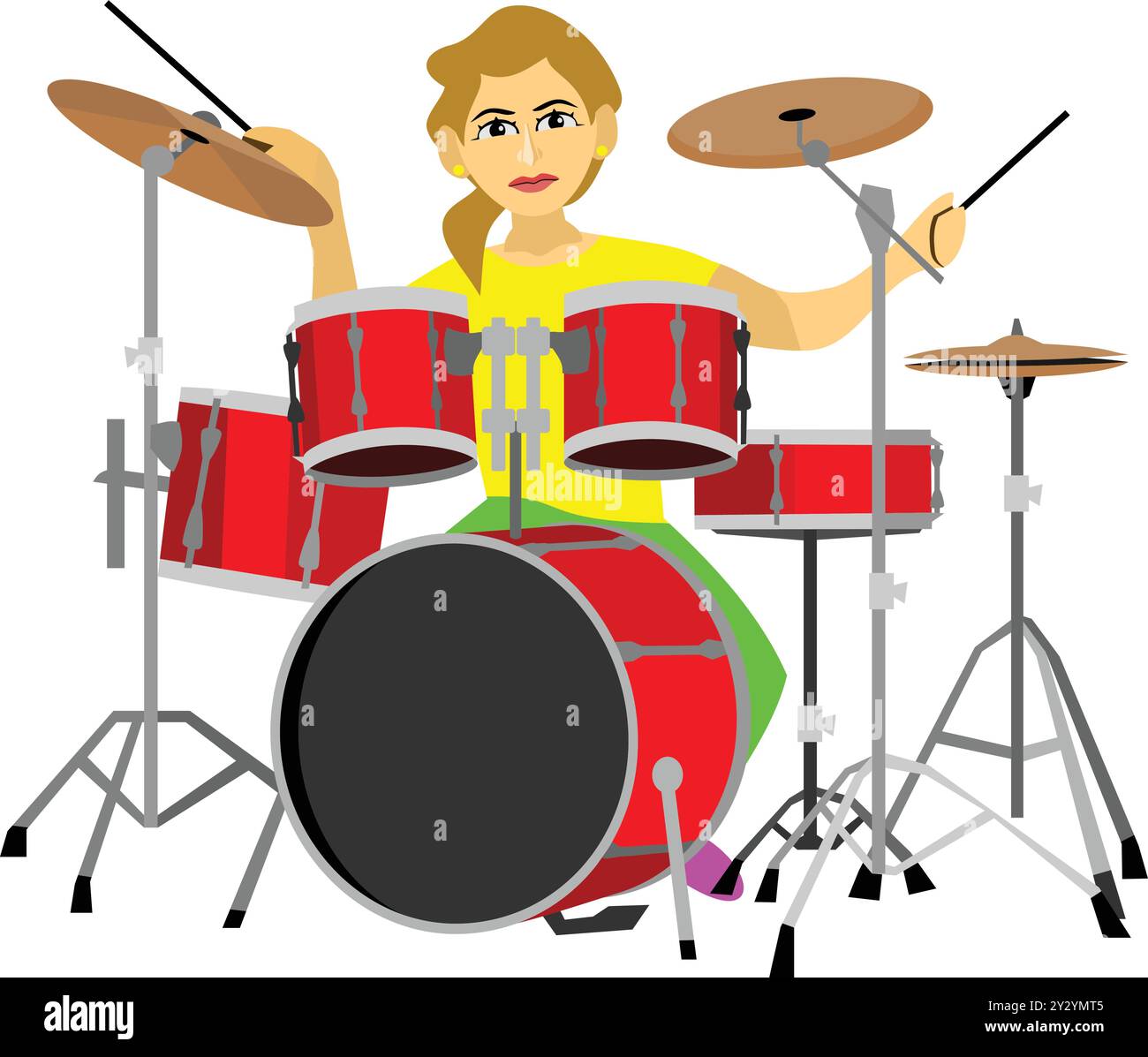 Girl Playing Drum Set Music Stock Vector Image & Art - Alamy Girl Playing Drum Set Music Stock Vector Image & Art - Alamy