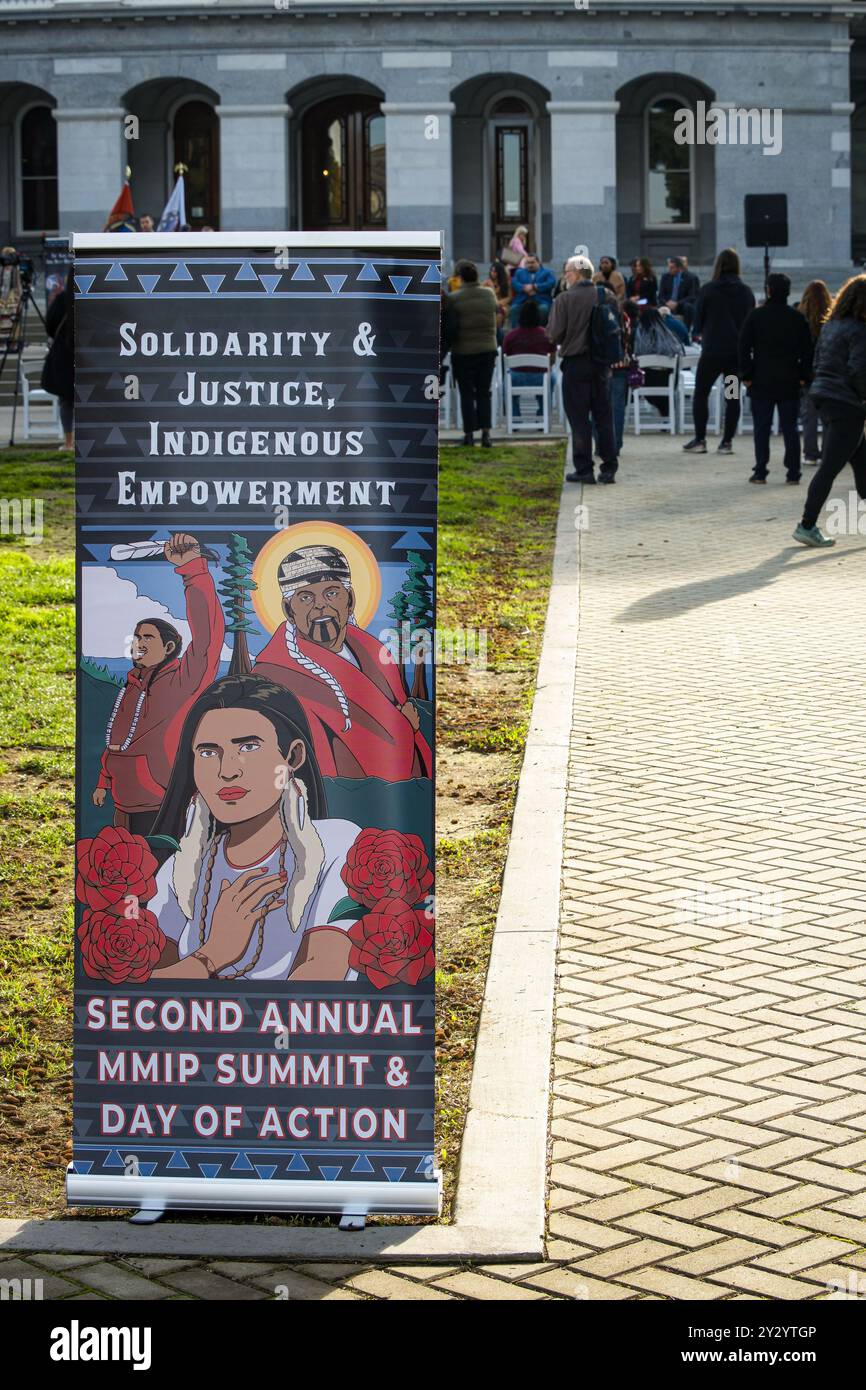 Sign in front of state capitol for the Missing and Murdered Indigenous ...