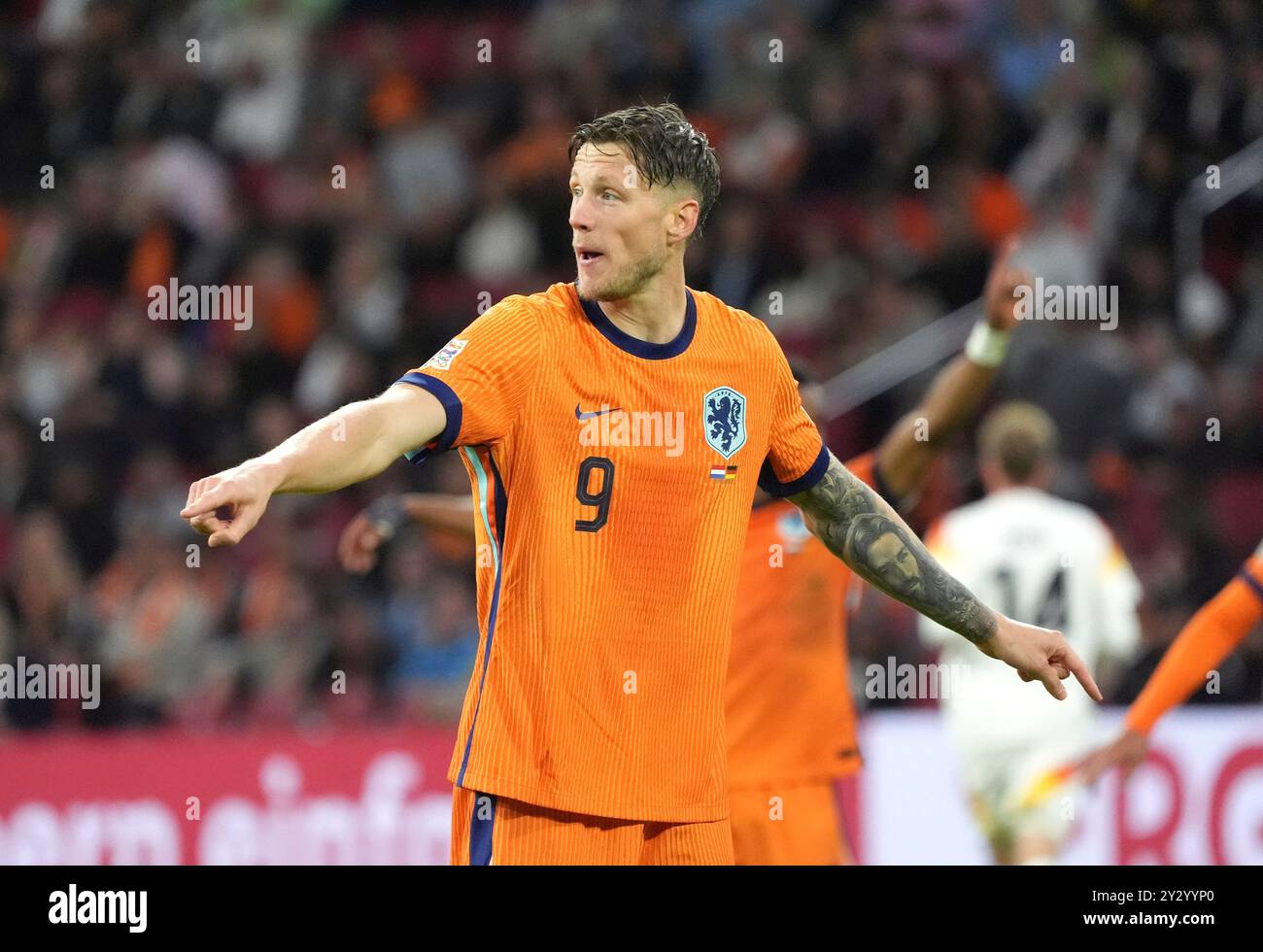 Wout Weghorst (NED) in action during the UEFA Nations League match ...