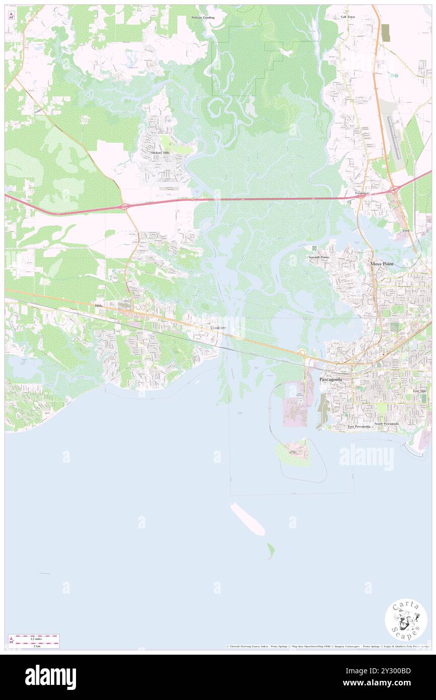 Map of gautier mississippi Cut Out Stock Images & Pictures - Alamy