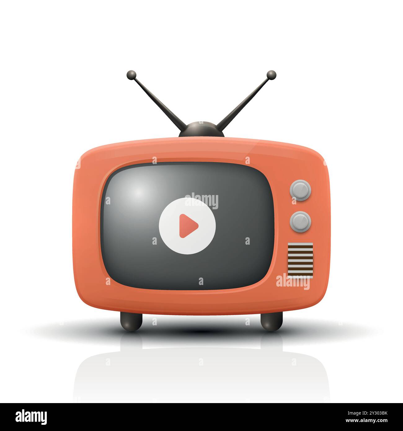 Vector 3d Vintage TV Set Icon. Retro TV Icon, Design Template, Clipart ...
