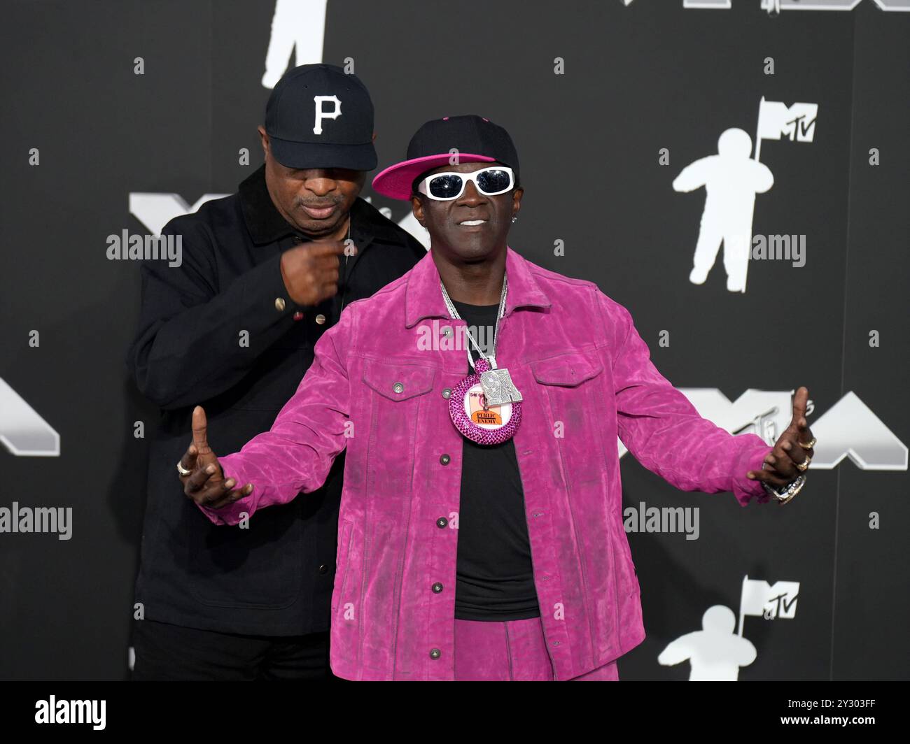 Elmont, United States. 11th Sep, 2024. (L-R) Chuck D and Flavor Flav of ...