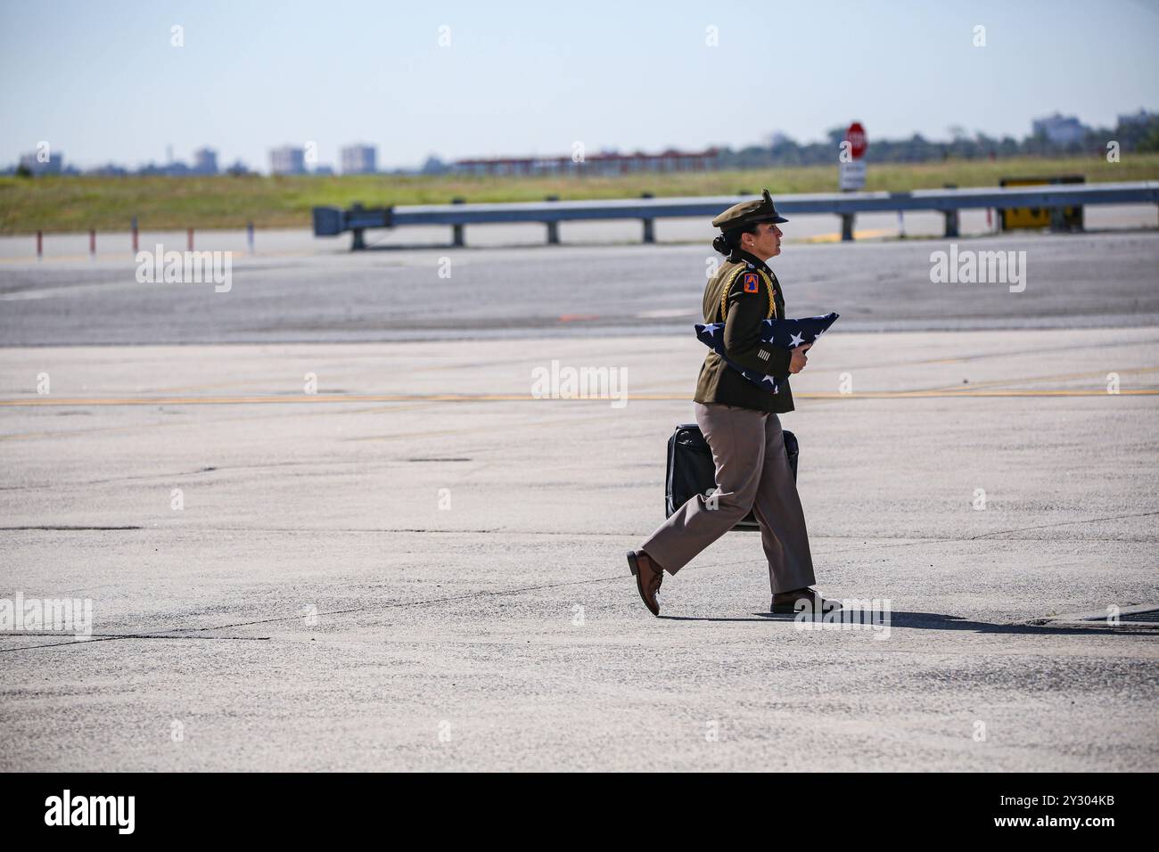 New York, New York, USA. 11th Sep, 2024. A Presidential Military aide ...