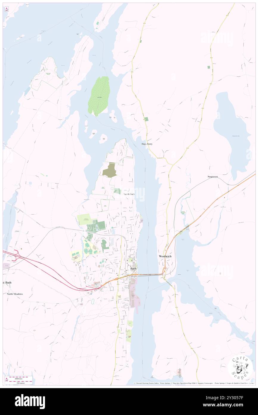 Map of bath maine Cut Out Stock Images & Pictures - Alamy