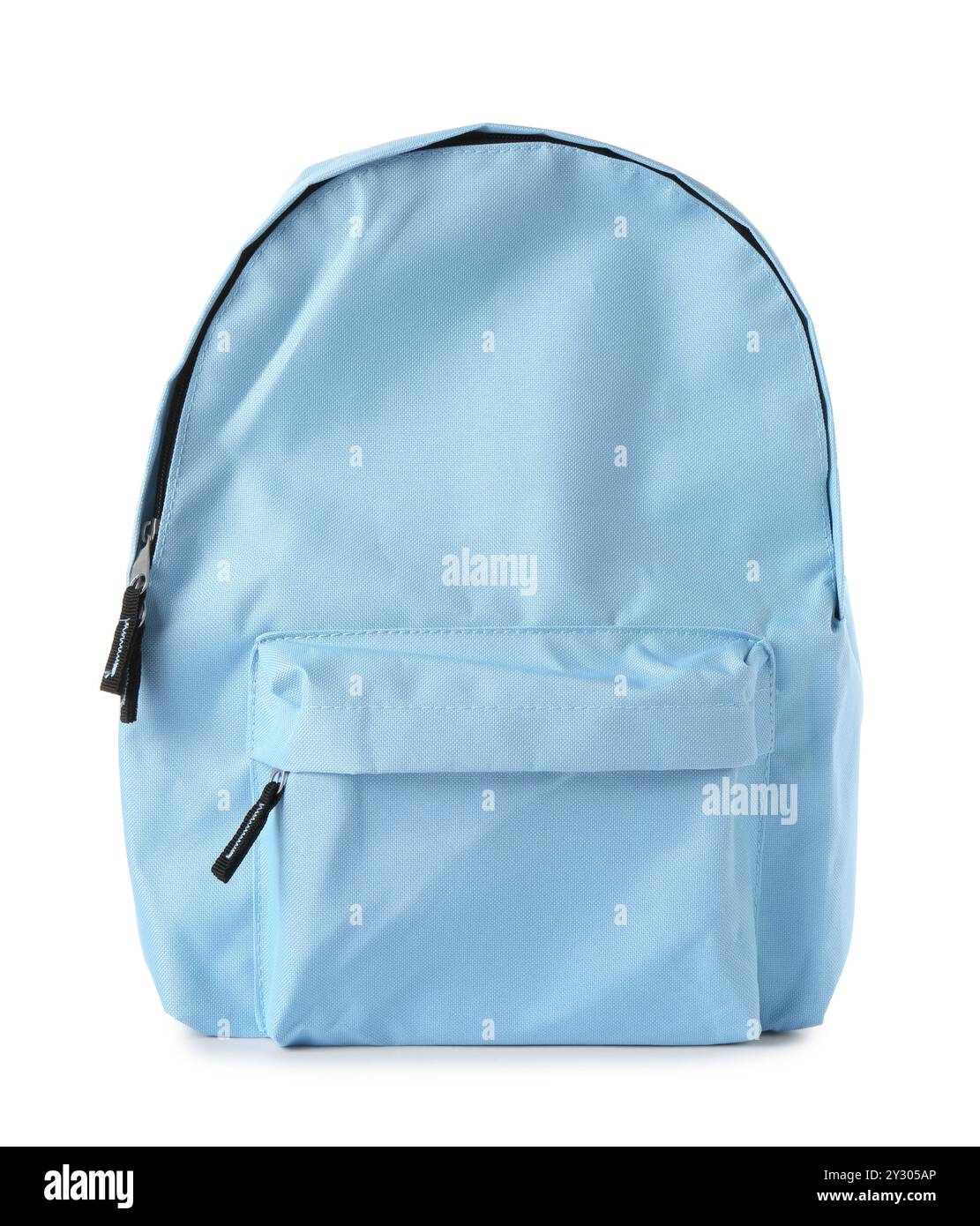 Stylish light blue backpack isolated on white Stock Photo - Alamy