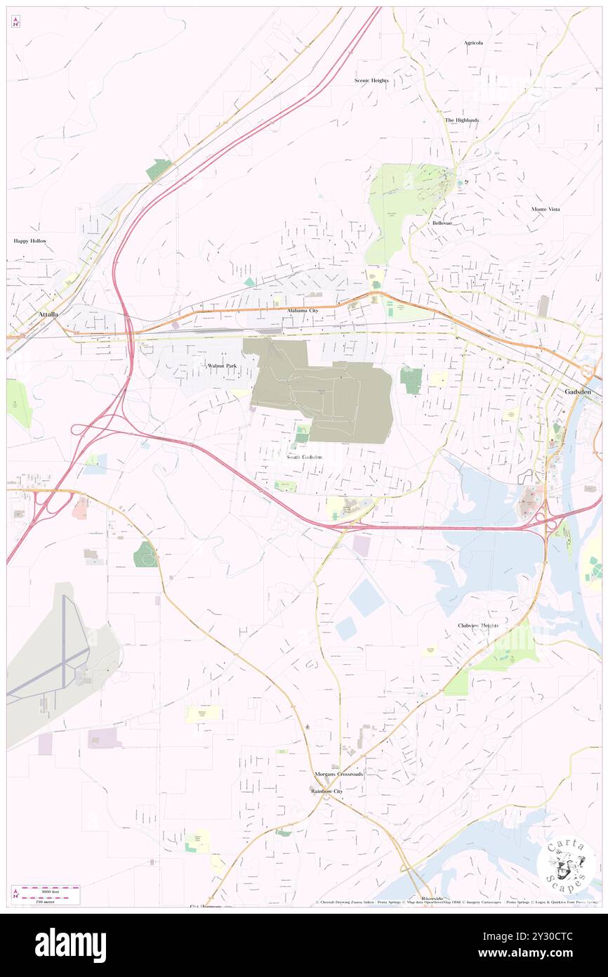 Gadsden alabama map Cut Out Stock Images & Pictures - Alamy