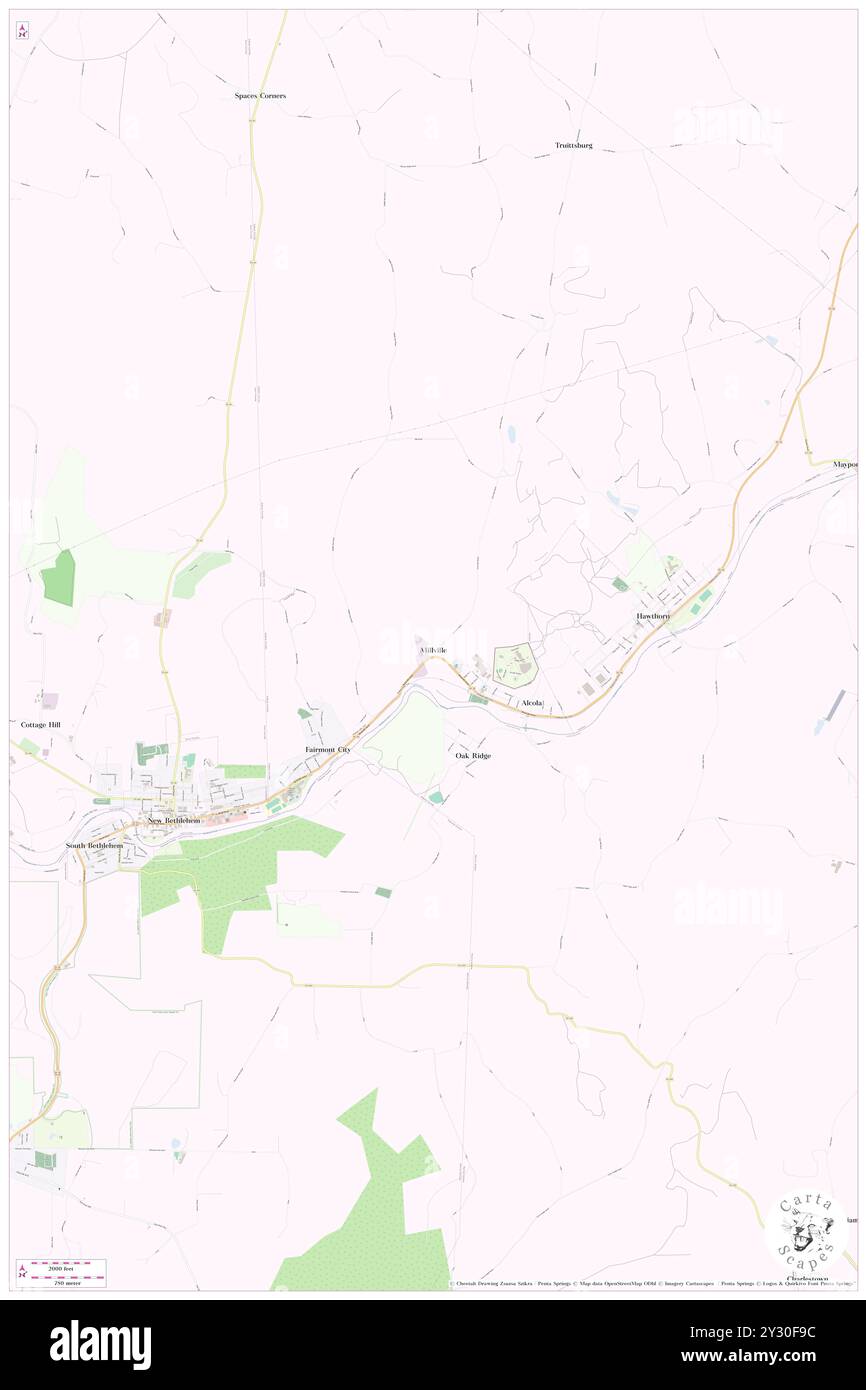 Map of millville pennsylvania Cut Out Stock Images & Pictures - Alamy