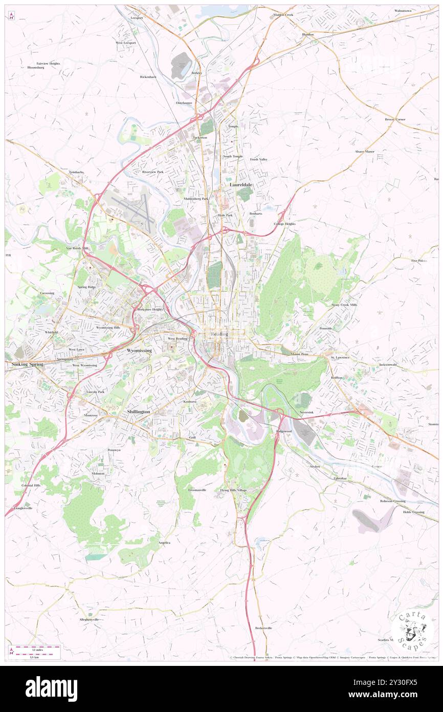 Reading pennsylvania map Cut Out Stock Images & Pictures - Alamy