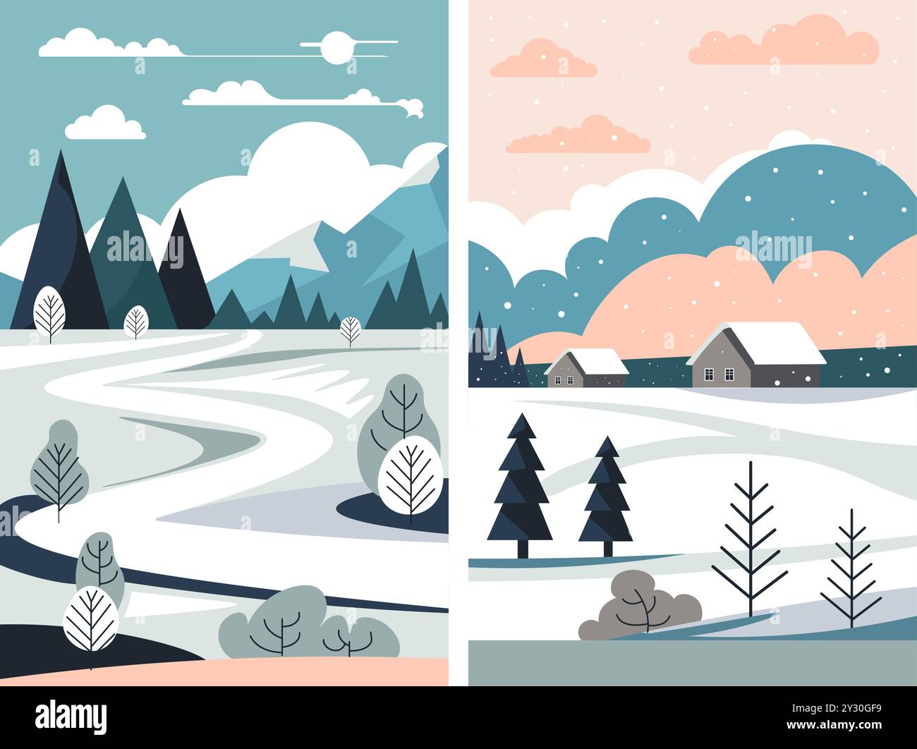 Mountain forest covered white Stock Vector Images - Alamy