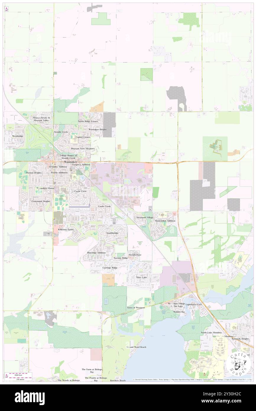 Map of waunakee Cut Out Stock Images & Pictures - Alamy