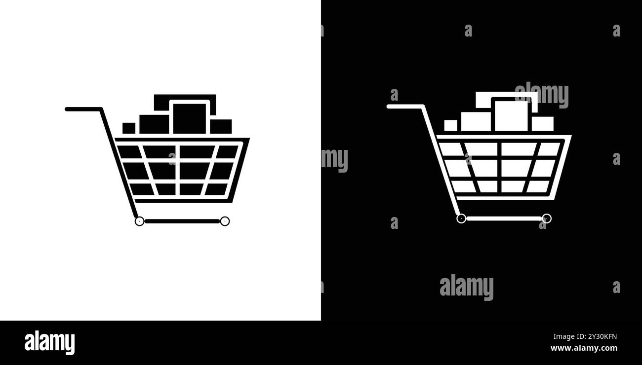 Online shopping cart full Black and White Stock Photos & Images - Alamy