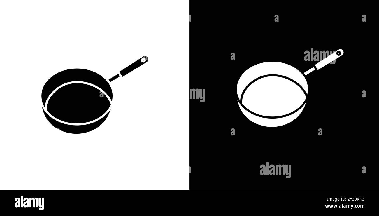 Frying pan icon vector logo set collection or bundle pack group Stock ...