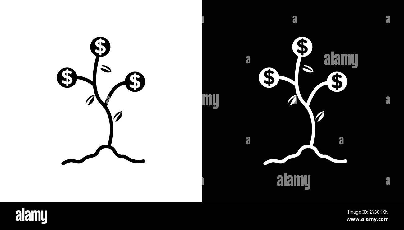 Investment tree icon vector logo set collection or bundle pack group ...