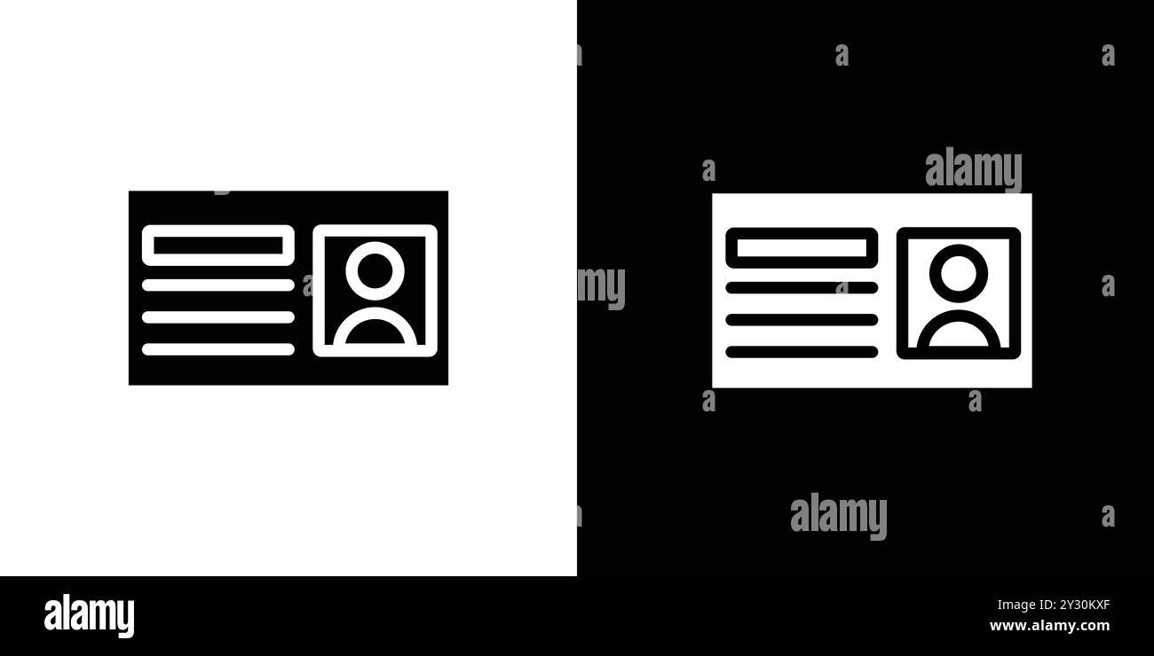 Id card icon vector logo set collection or bundle pack group Stock ...