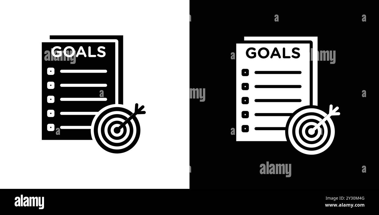 Goal setting icon vector logo set collection or bundle pack group Stock ...
