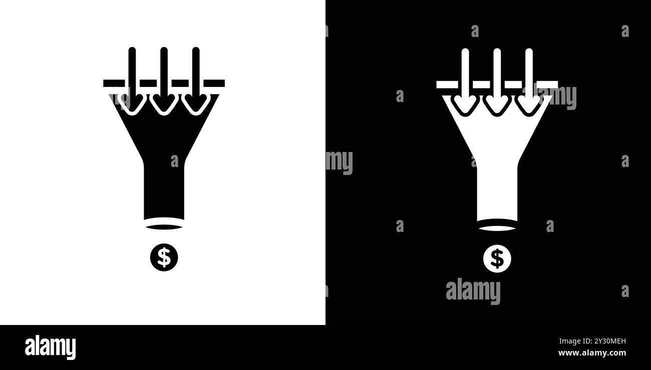 Sales funnel icon vector logo set collection or bundle pack group Stock ...