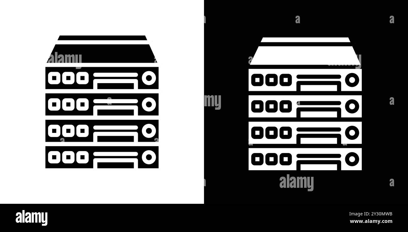 Server rack icon vector logo set collection or bundle pack group Stock ...