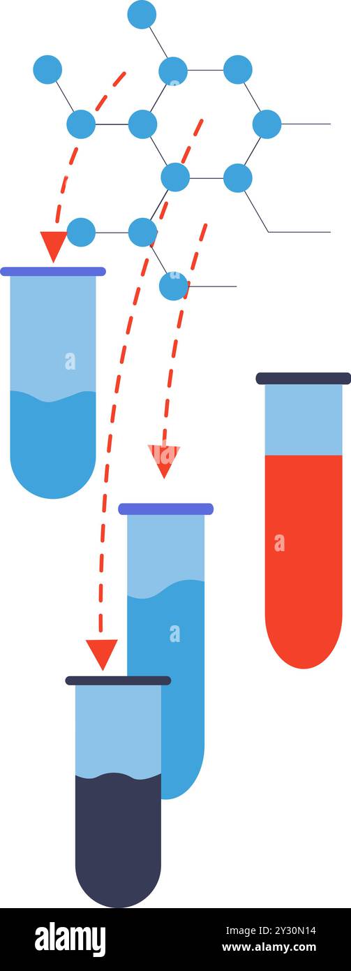 Test tubes red blue Stock Vector Images - Alamy