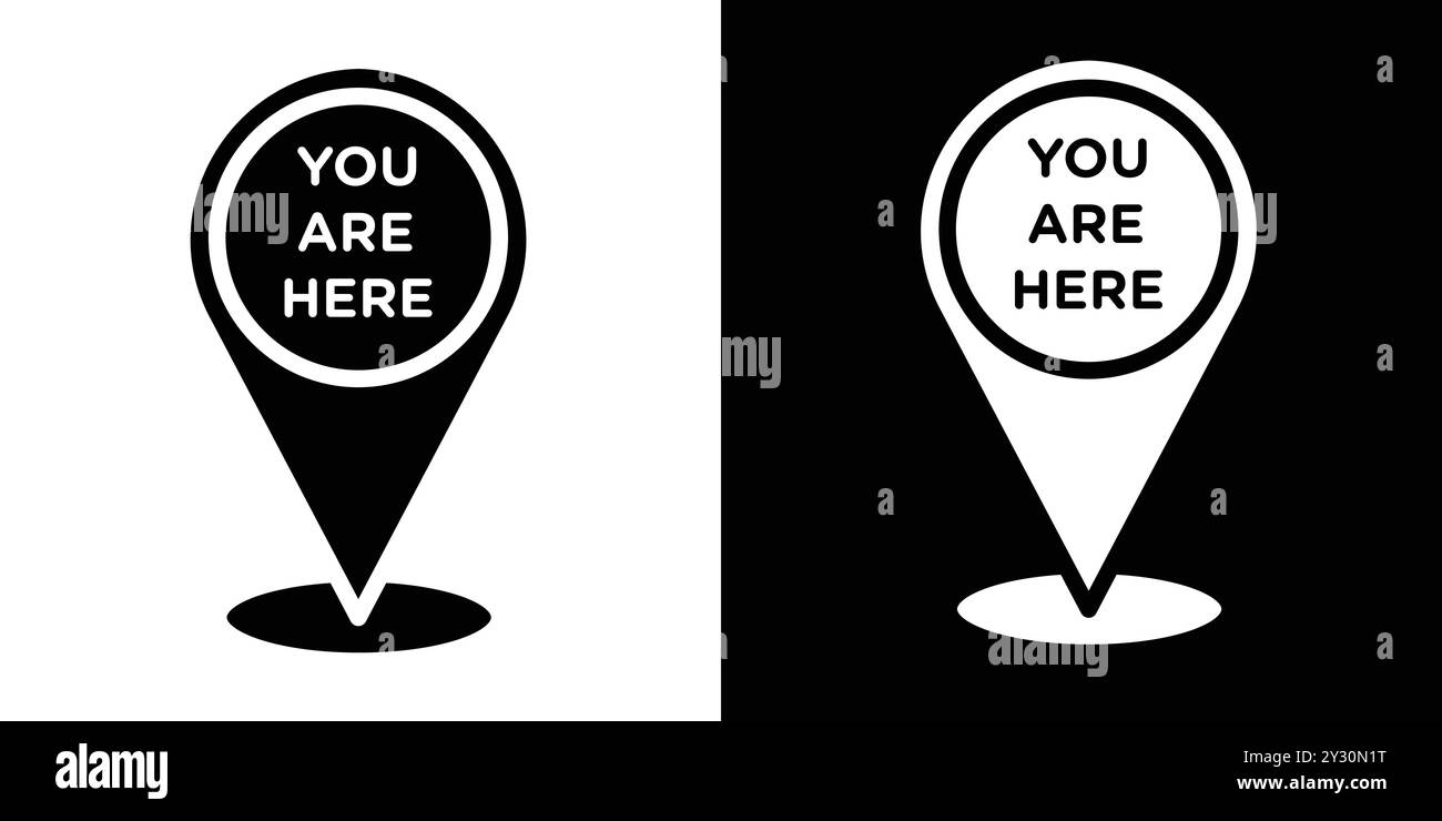 You are Here Pointer Icon vector logo set collection or bundle pack group Stock Vector Image ...