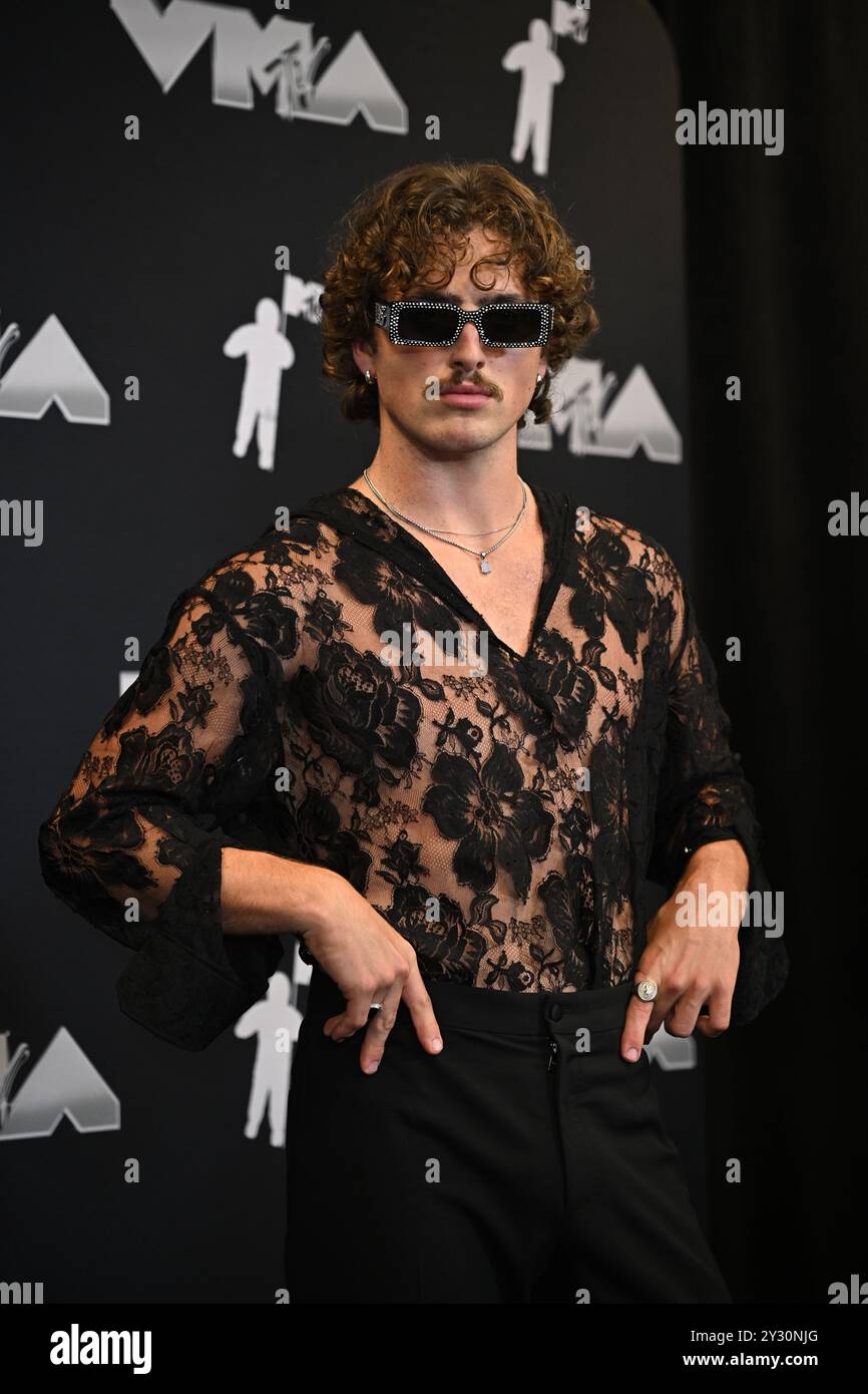 Benson Boone in the press room at the MTV Video Music Awards 2024 held ...