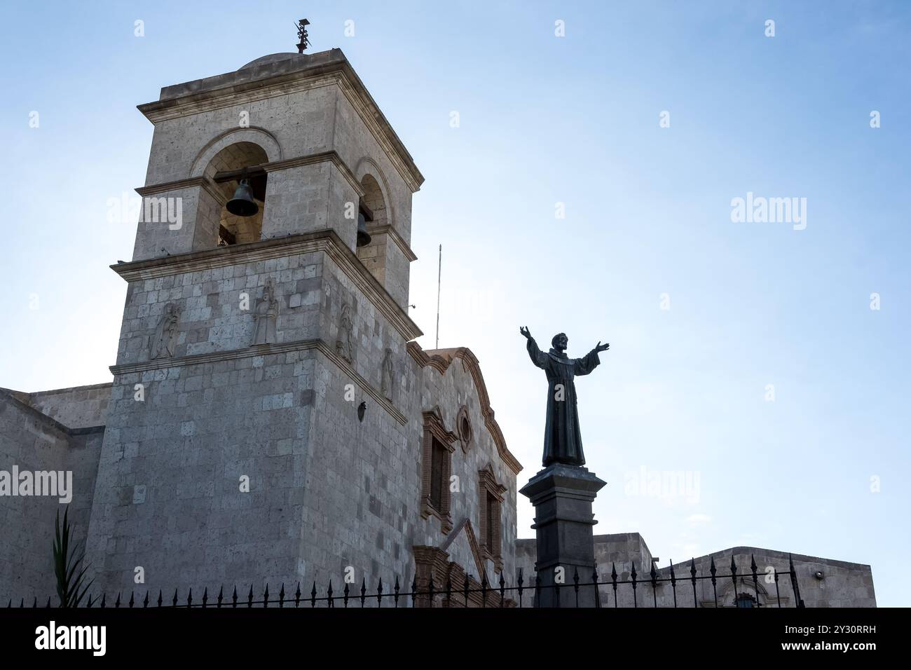 View of the Basilica and Convent of San Francisco, a historic church in ...