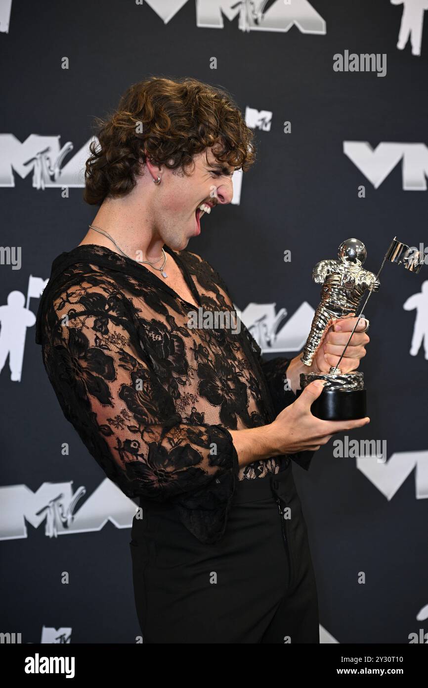 Benson Boone in the press room at the MTV Video Music Awards 2024 held ...