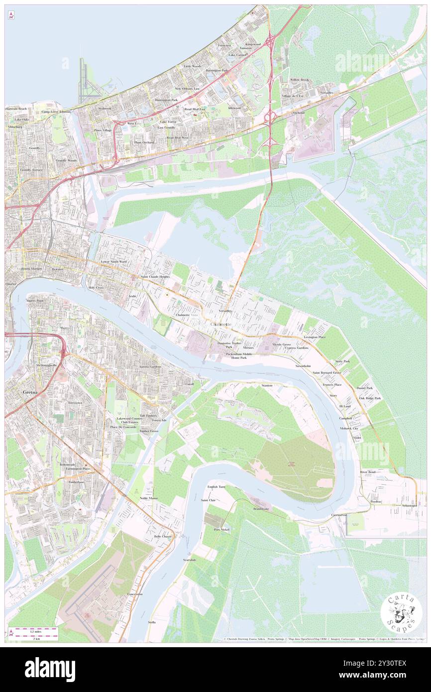 Map of chalmette Cut Out Stock Images & Pictures - Alamy