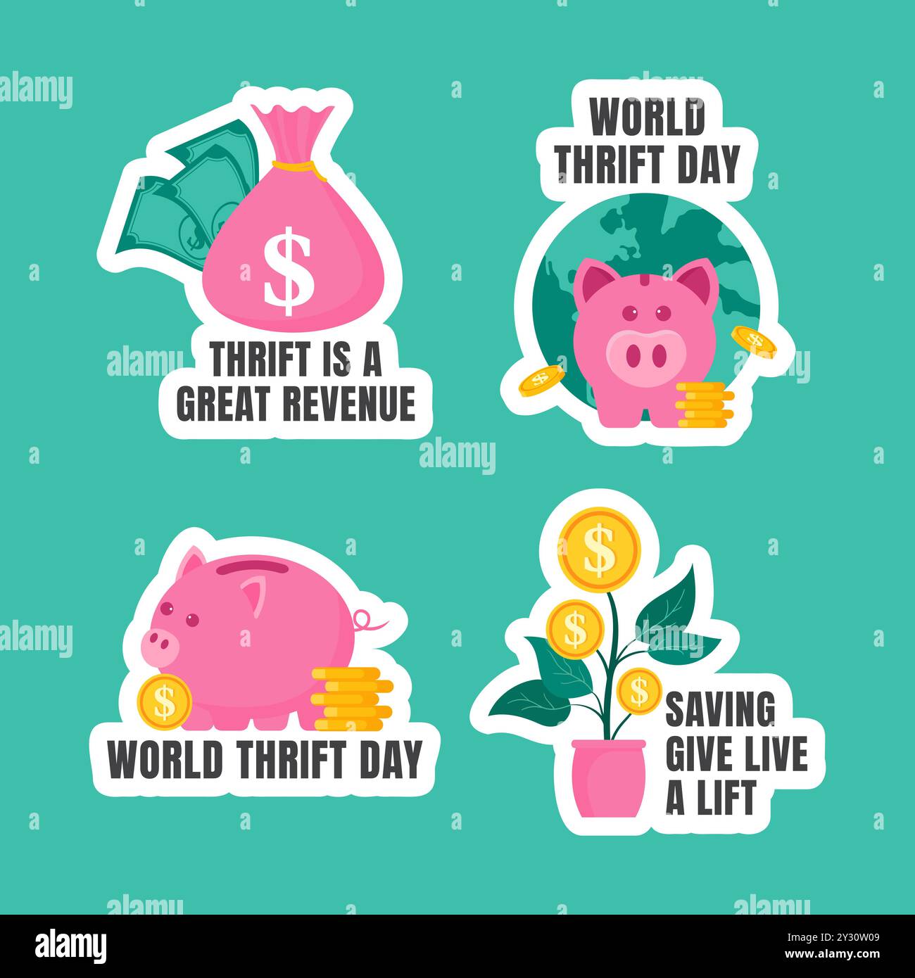 Thrift Day Label Flat Cartoon Hand Drawn Templates Background ...