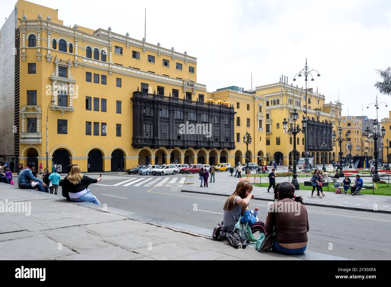 Architectural detail of the historic buildings surrounding Plaza Mayor ...