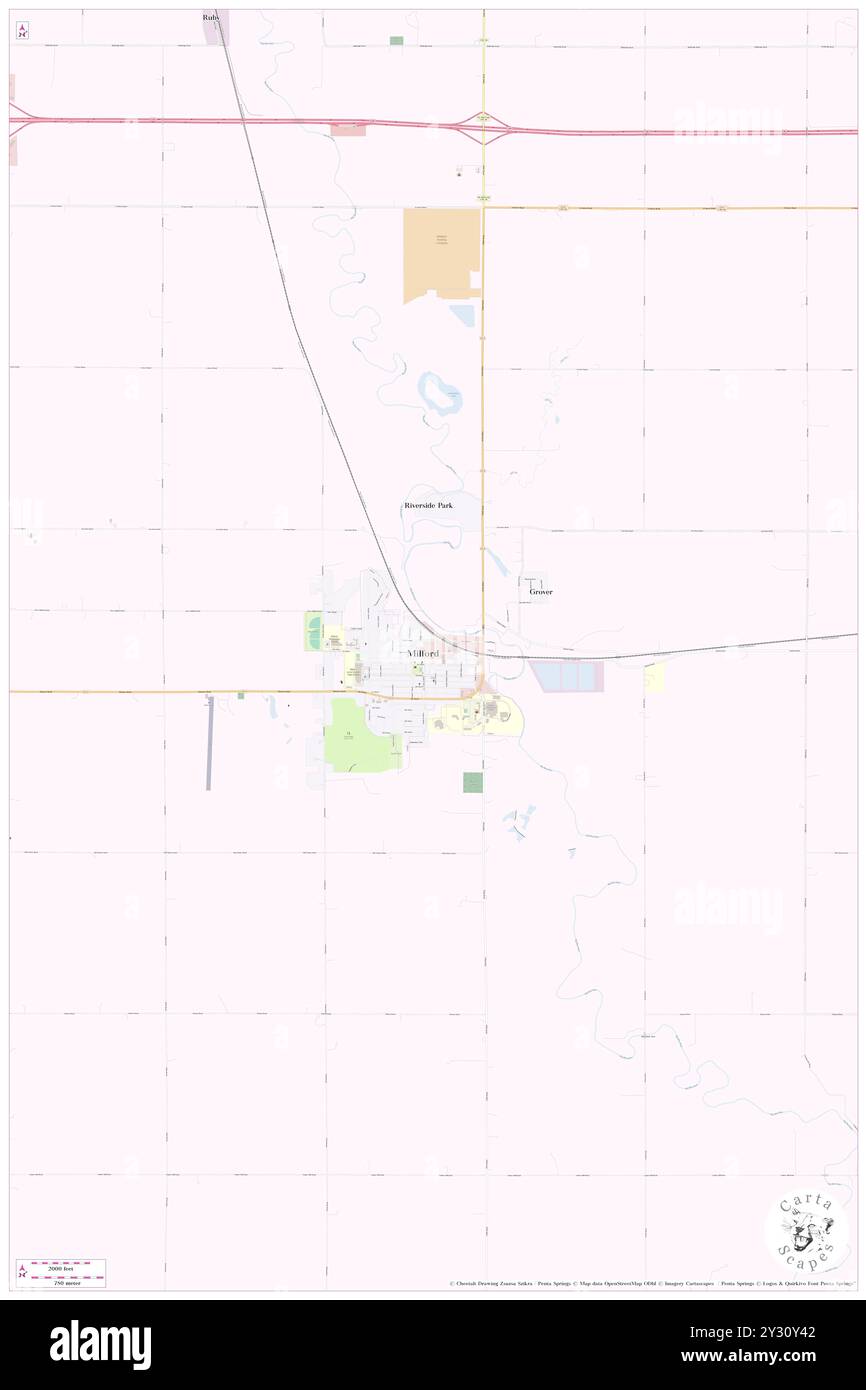 Map of milford nebraska Cut Out Stock Images & Pictures - Alamy
