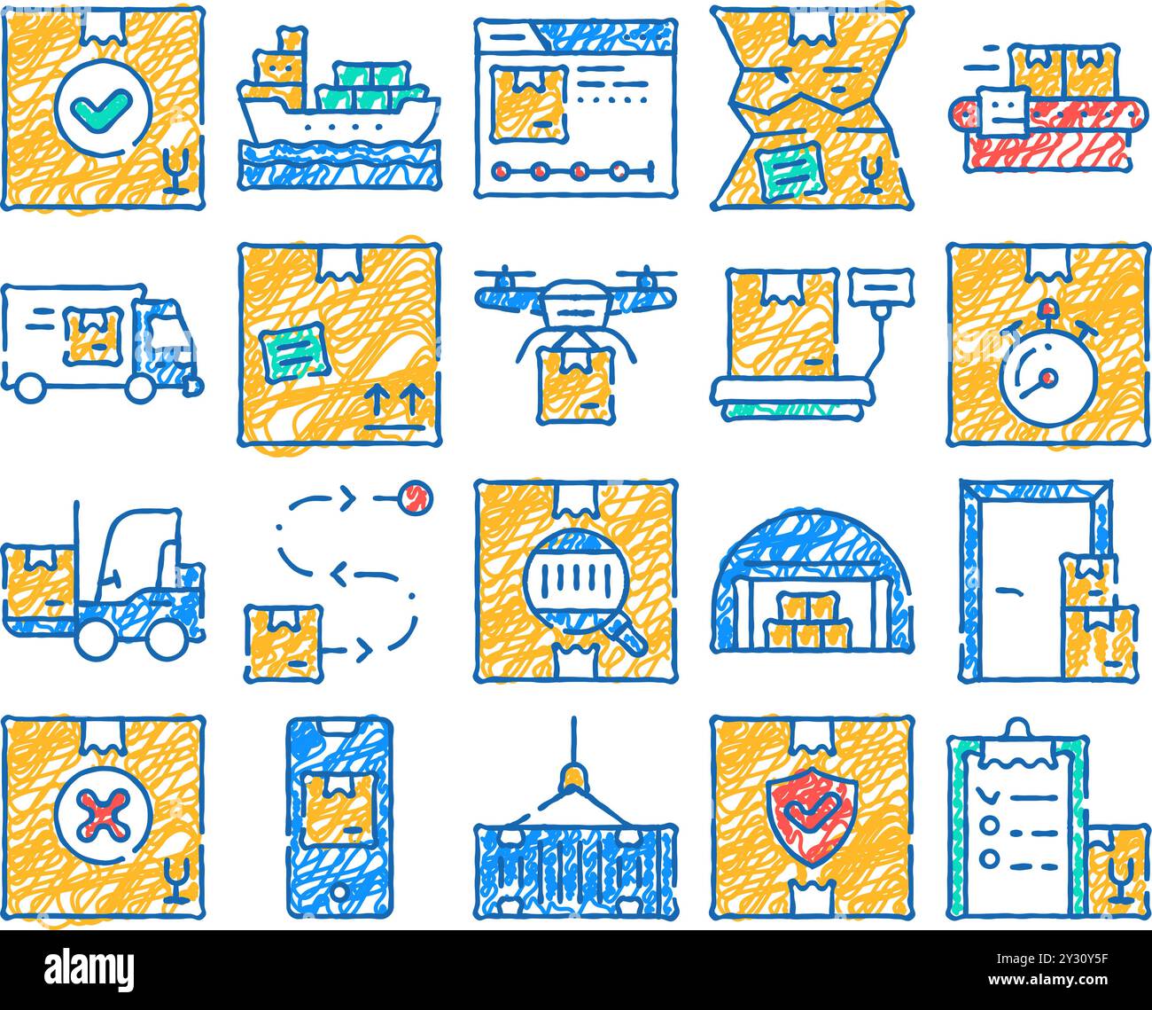 logistics service icon hand drawn Stock Vector Image & Art - Alamy