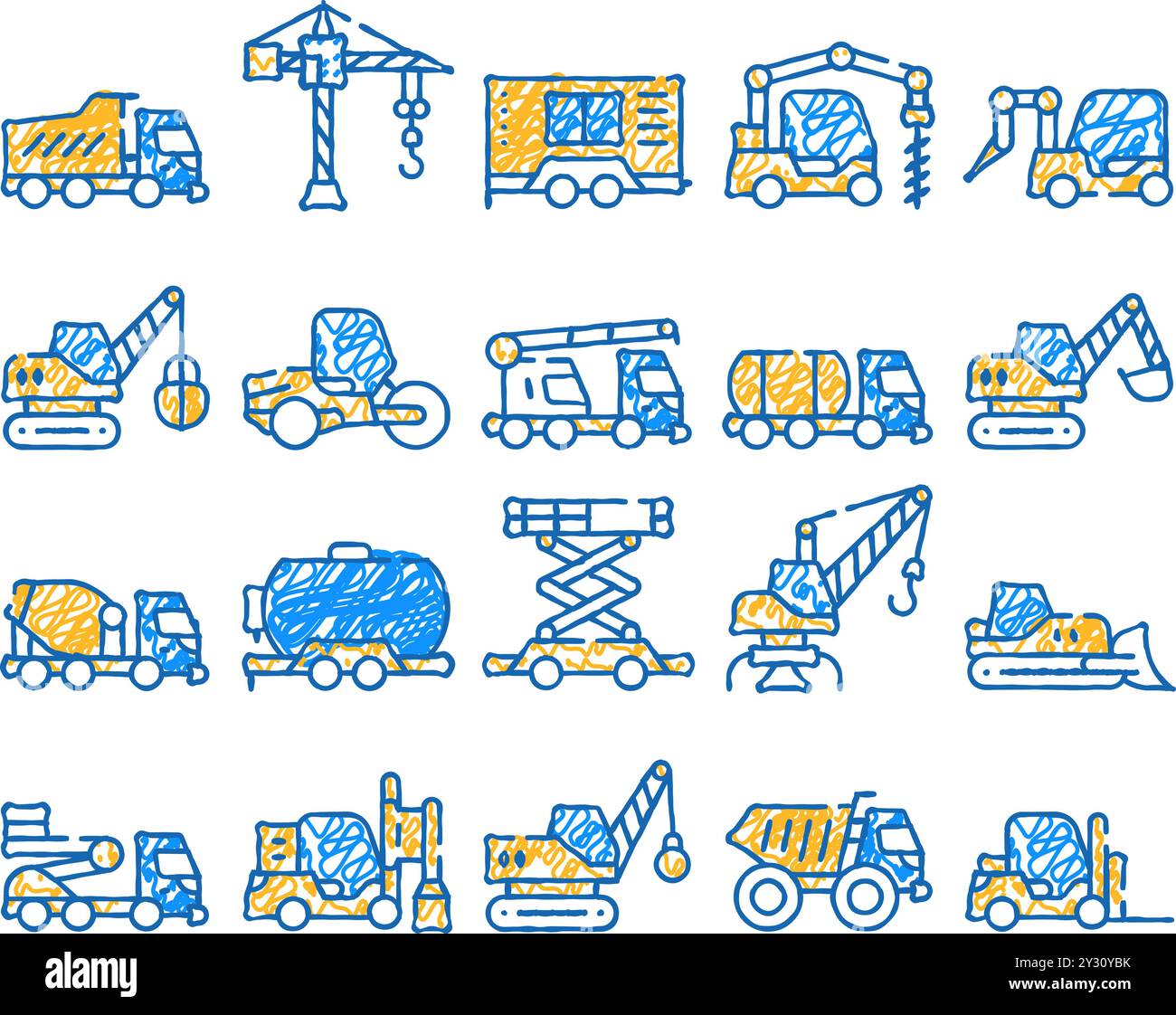 construction vehicle icon hand drawn Stock Vector Image & Art - Alamy