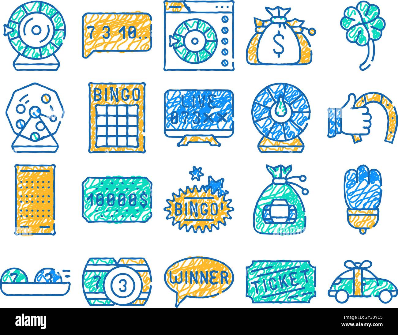 raffle lottery game icon hand drawn Stock Vector Image & Art - Alamy