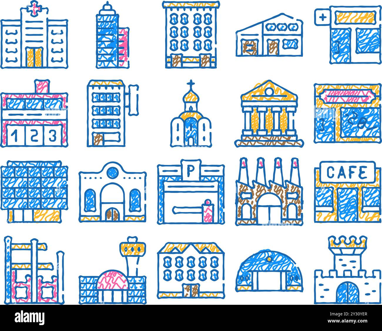 building architecture icon hand drawn Stock Vector Image & Art - Alamy