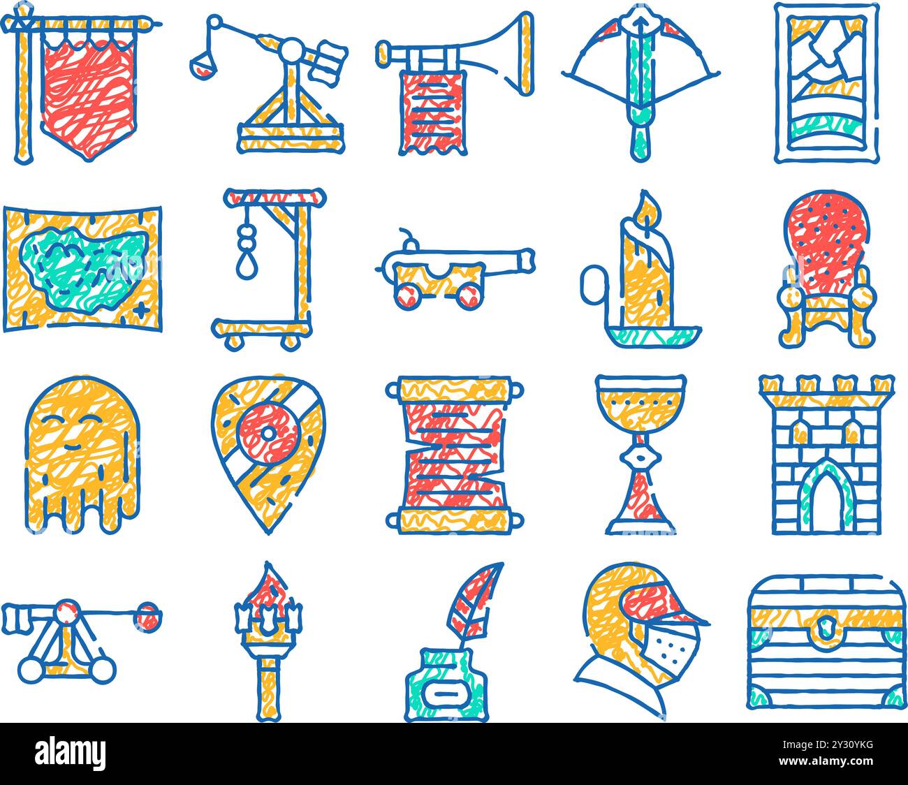 medieval middle age icon hand drawn Stock Vector Image & Art - Alamy