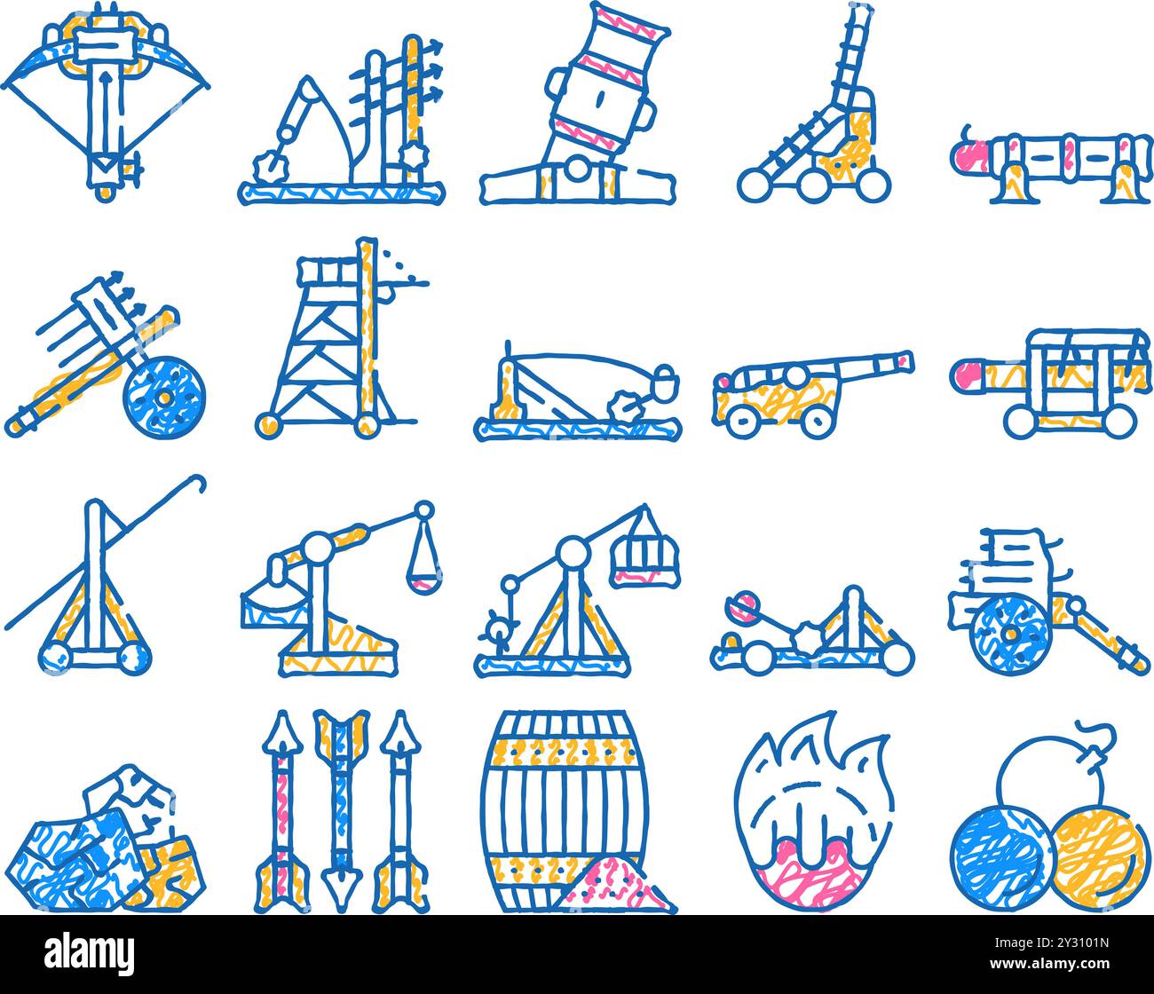 siege engine catapult icon hand drawn Stock Vector Image & Art - Alamy