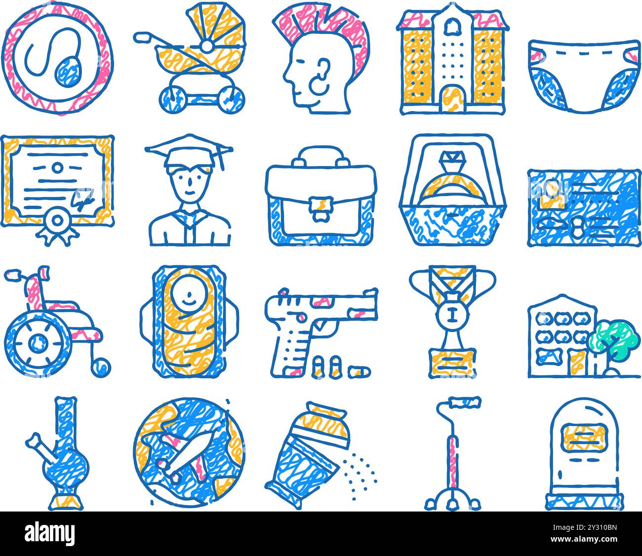 life cycle people icon hand drawn Stock Vector Image & Art - Alamy