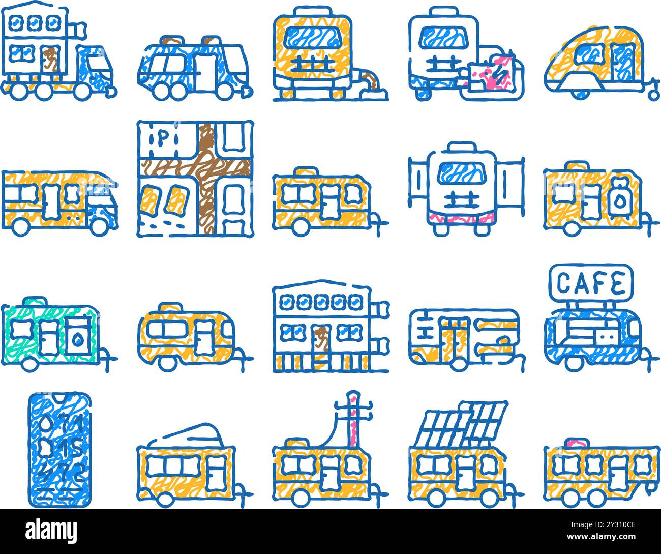 modular house trailer icon hand drawn Stock Vector Image & Art - Alamy