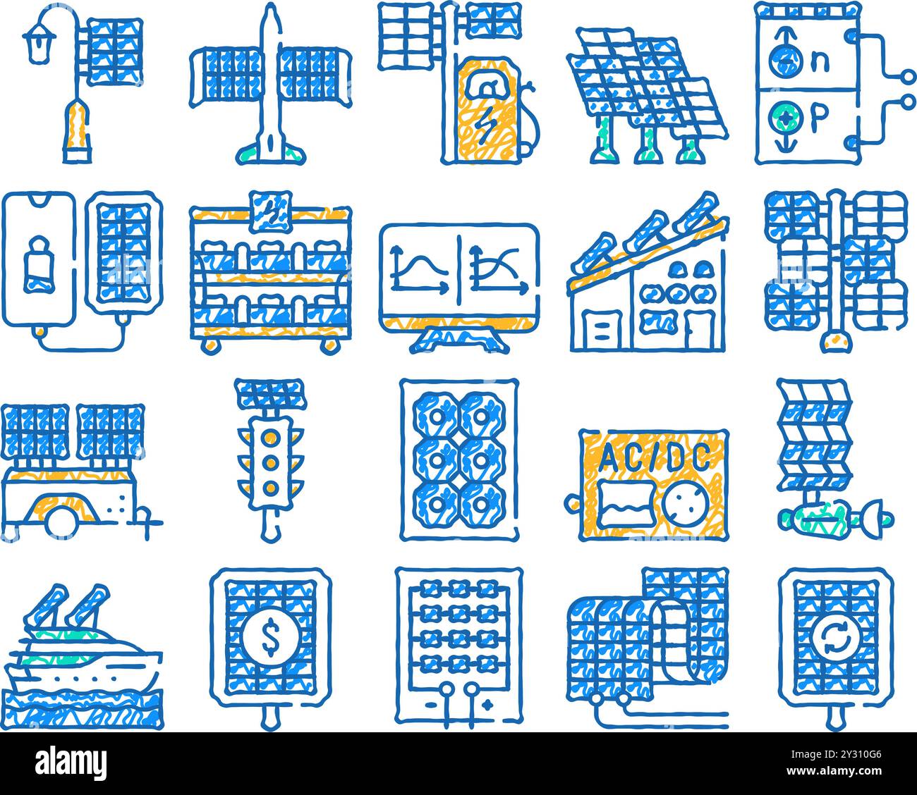 photovoltaic energy icon hand drawn Stock Vector Image & Art - Alamy